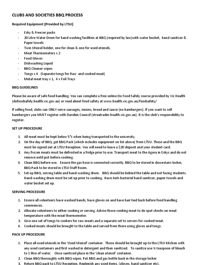 Clubs and Societies BBQ Process | PDF | Wellness | Technology & Engineering