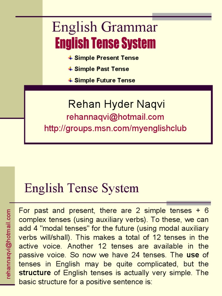English Tenses Explained | PDF | Verb | Grammatical Tense