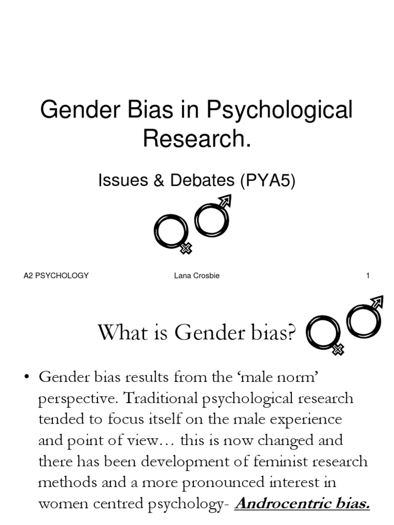Gender Bias In Psychological Research Pdf Bias Gender