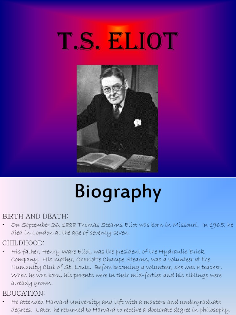 Eliot | PDF | T. S. Eliot | Poetry