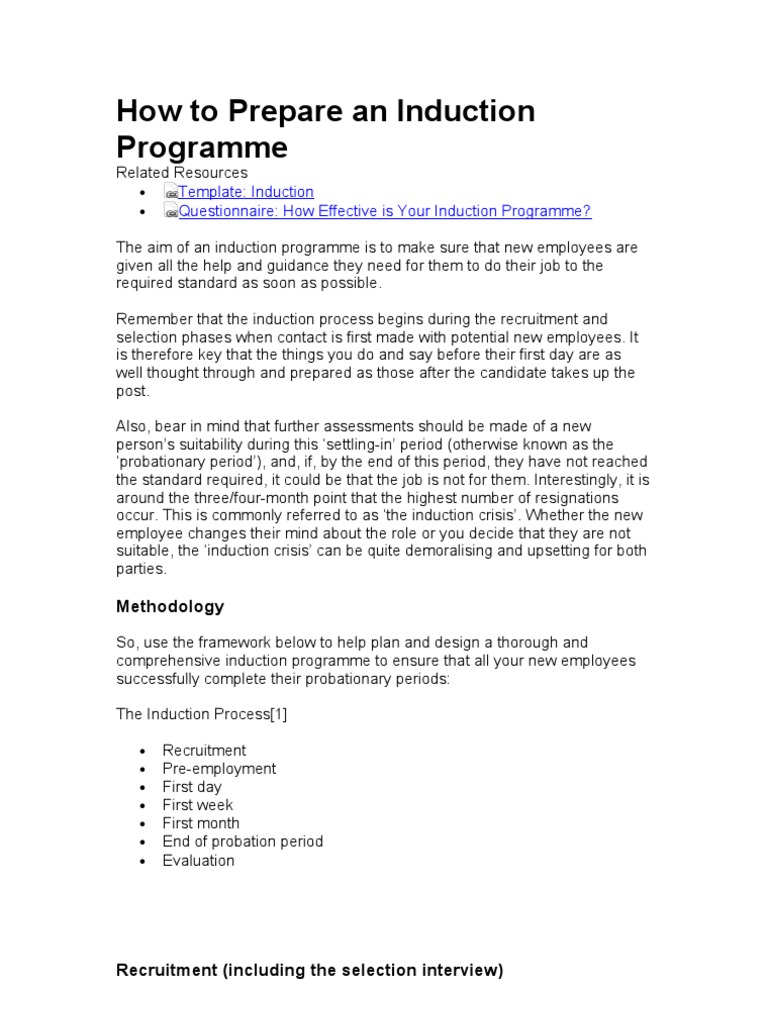 Designing an Effective Induction Programme | PDF | Disability | Employment