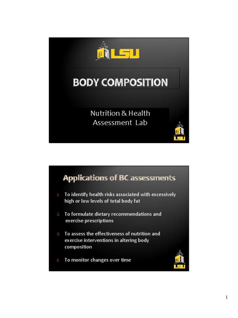 Body Composition Assessment | PDF | Body Mass Index | Obesity