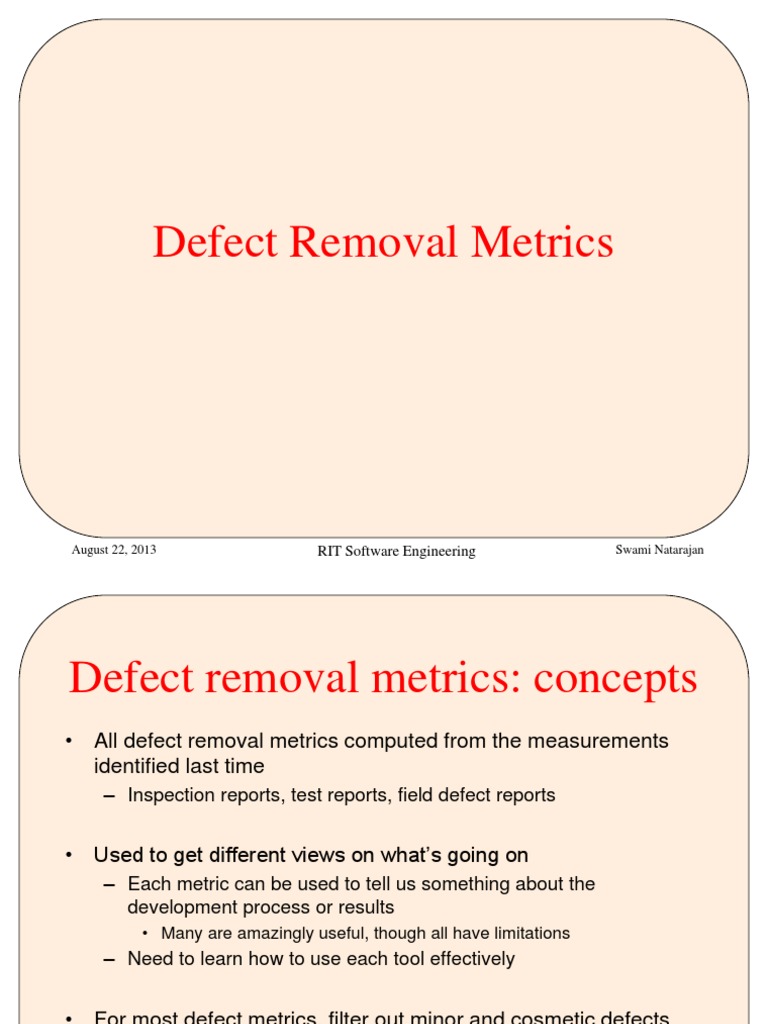 Defect Removal Metrics | PDF | Software Bug | Unit Testing
