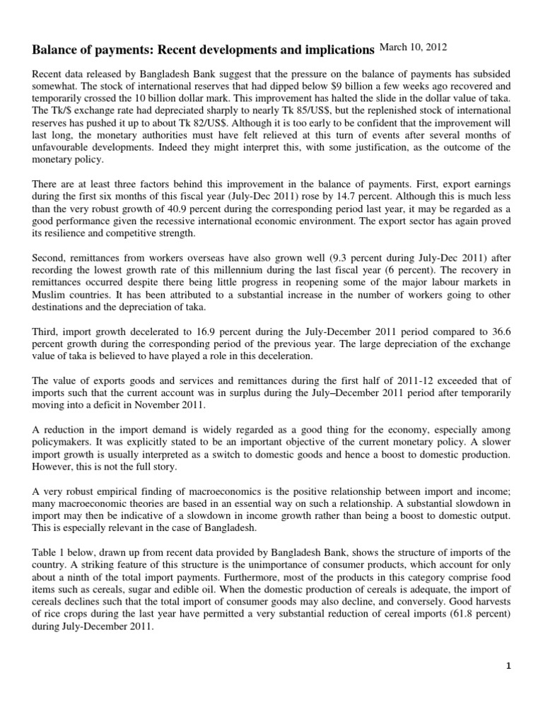 Recent BOP | PDF | Economic Growth | Balance Of Payments