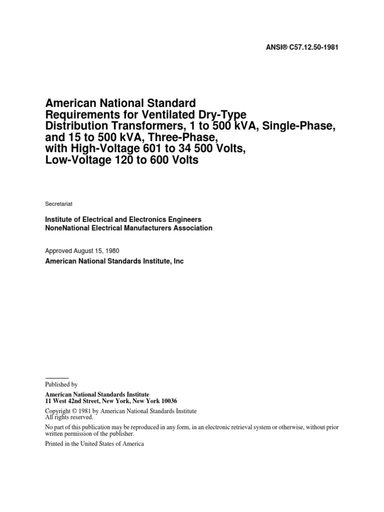 ANSI-C57-12-50-1981-pdf.pdf | High Voltage | Transformer