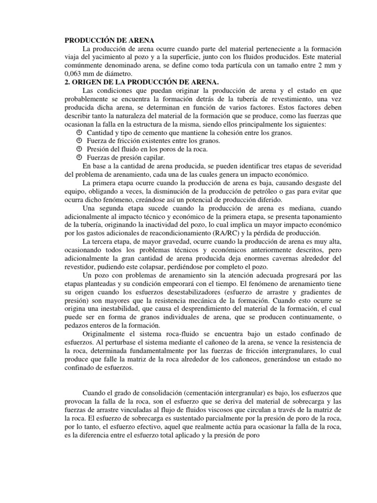 Producción de Arena | PDF | Arena | Roca (geología)