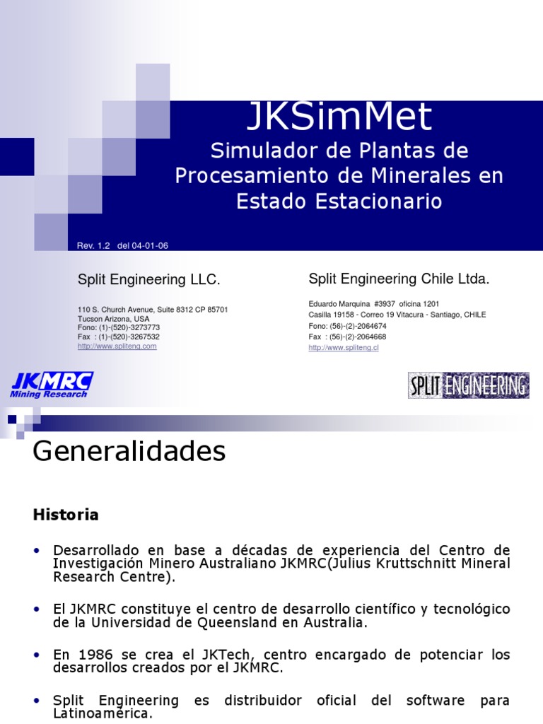 Simulador JKSimMet para Procesos Mineros | PDF