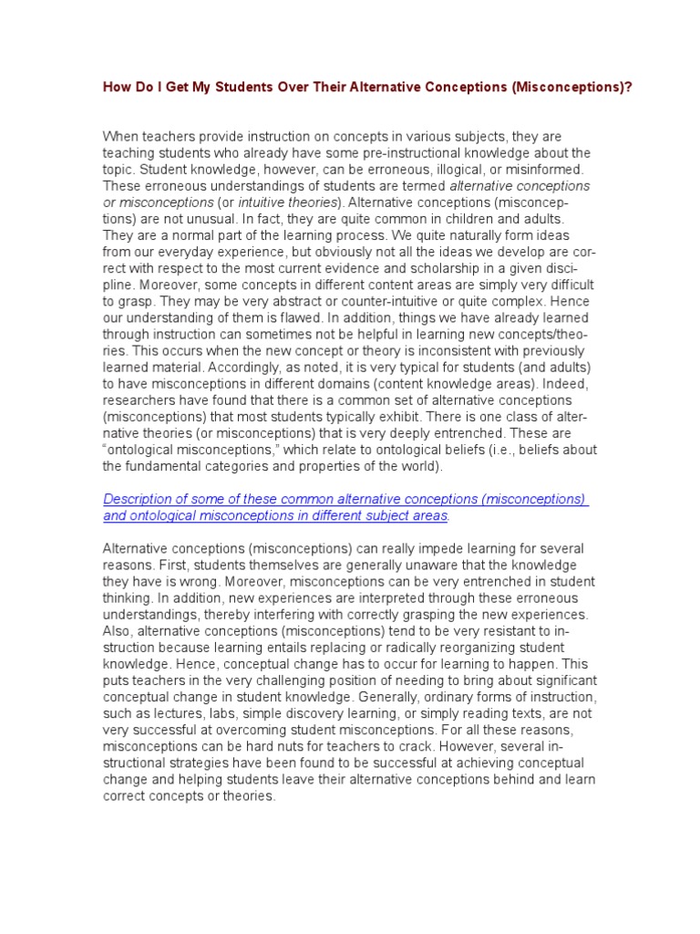 Getting Students Over Misconceptions | PDF | Digestion | Force