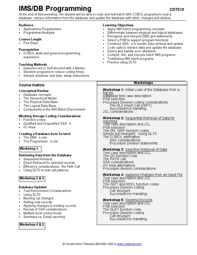 Ims DB Cdt510 | PDF | Databases | Programmer