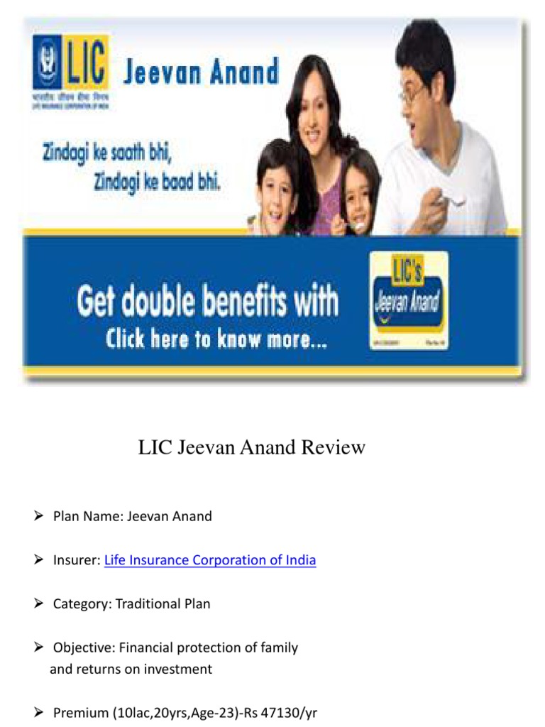 LIC Jeevan Anand Plan Overview | PDF | Insurance | Life Insurance