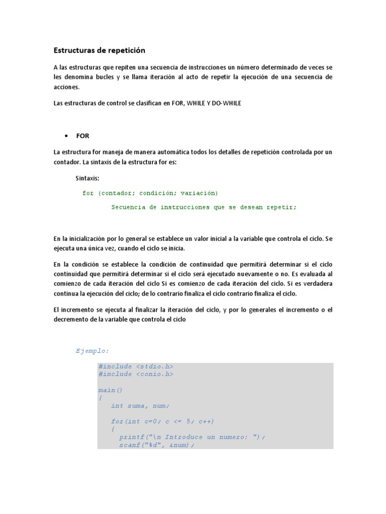 Estructuras de Repetición | PDF