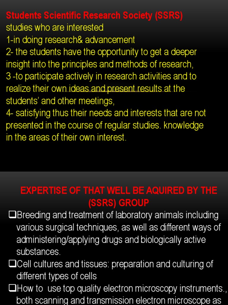Students Scientific Research Society (SSRS) | PDF | Quantitative ...