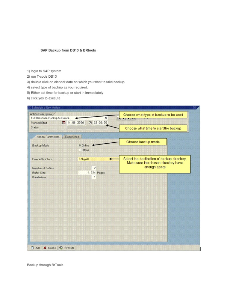 SAP Backup From DB13 | PDF