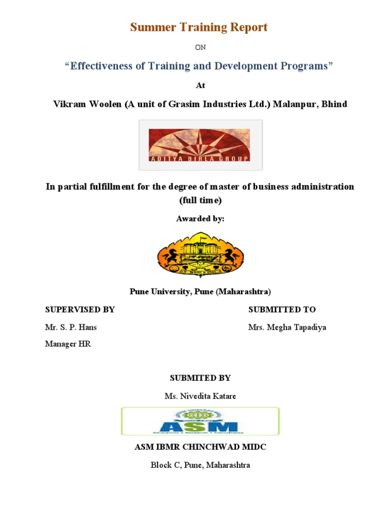 Summer Training Report | PDF | Occupational Safety And Health ...