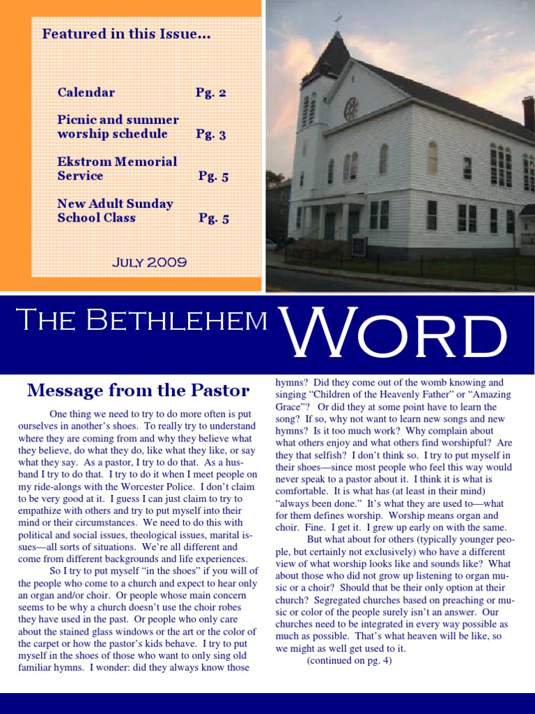 Bethlehem Word June 09 | PDF | Religious Behaviour And Experience