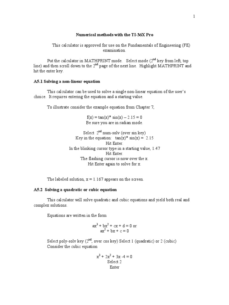 TI 36X Pro | PDF | Matrix (Mathematics) | Euclidean Vector