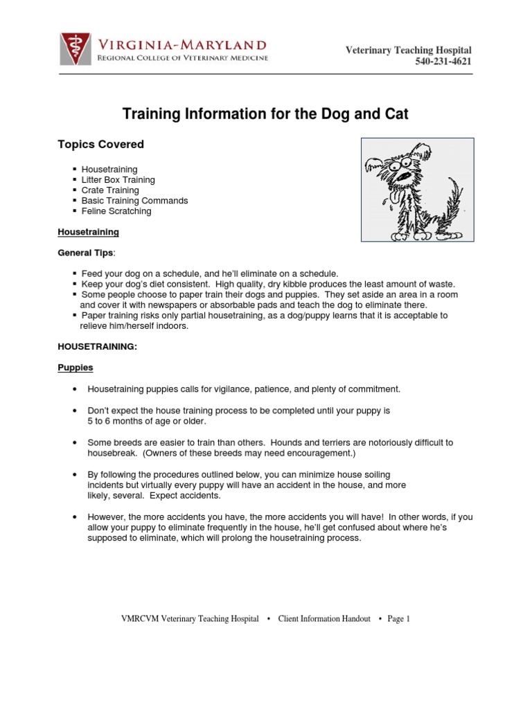 Training Information For The Dog and Cat: Topics Covered | PDF | Dogs ...