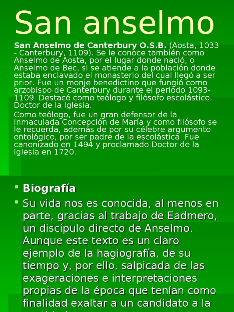 San Anselmo | Comportamiento religioso y experiencia | Religión y creencia