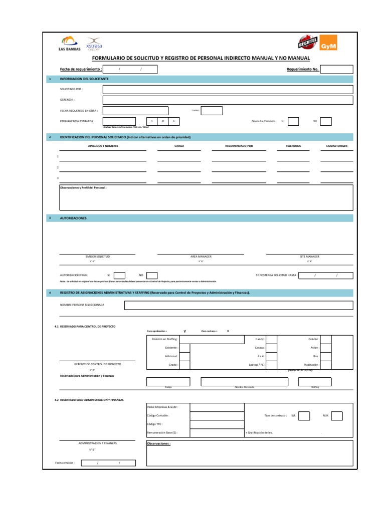 Formato de RQ de Personal RCC | PDF