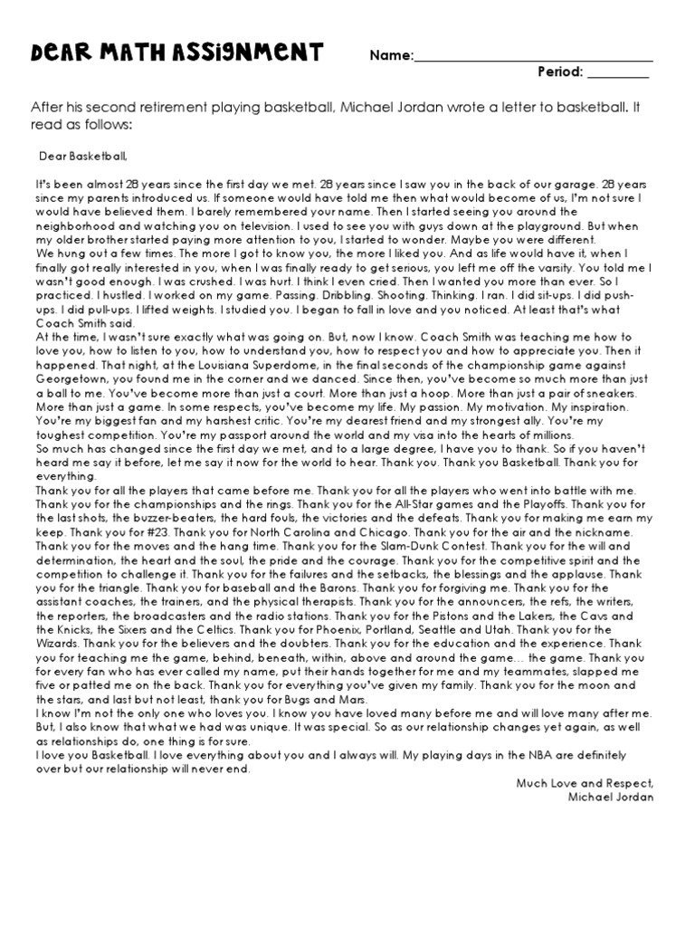 Dear Math | PDF | National Basketball Association | National Basketball ...