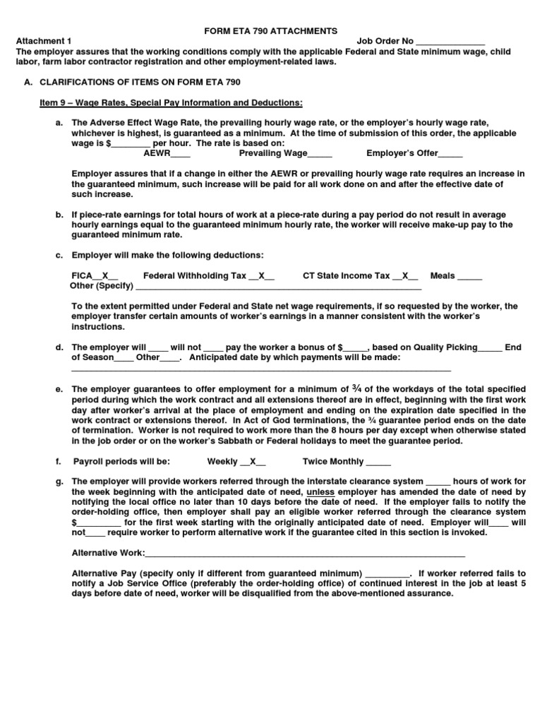 ETA Form 790 Compliance Guidelines | PDF | Piece Work | Wage