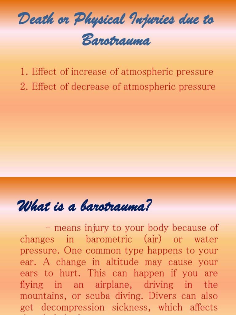 Understanding Barotrauma Injuries | PDF | Scuba Diving | Underwater Diving
