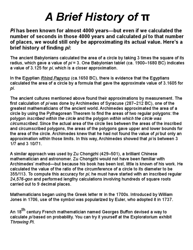 History of Pi | PDF