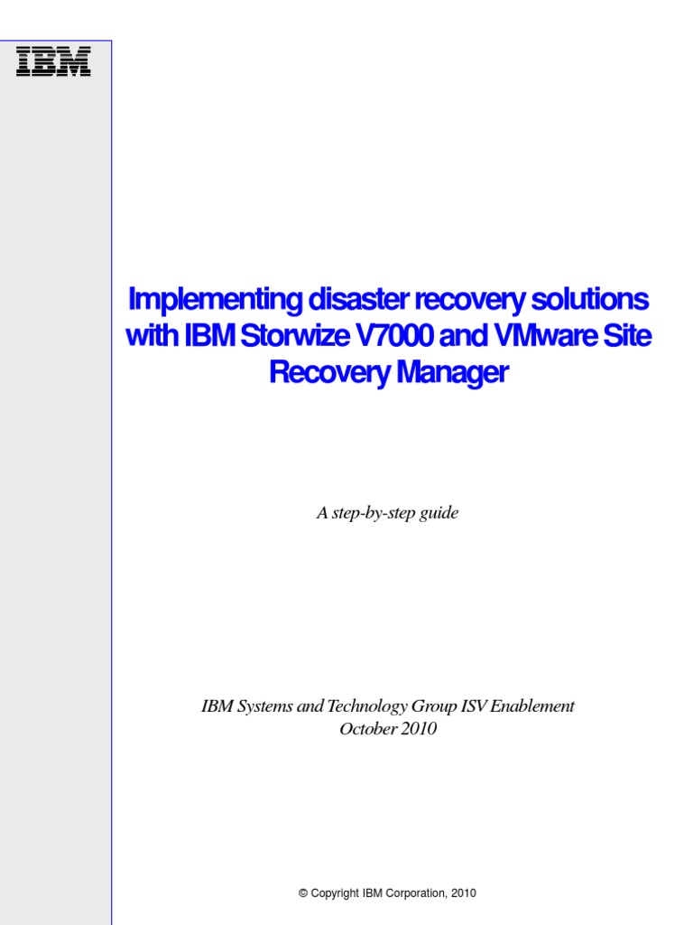 0001 - Implementing DR Solutions With IBM Storwize V7000 and VMware Site Recovery Manager | PDF ...