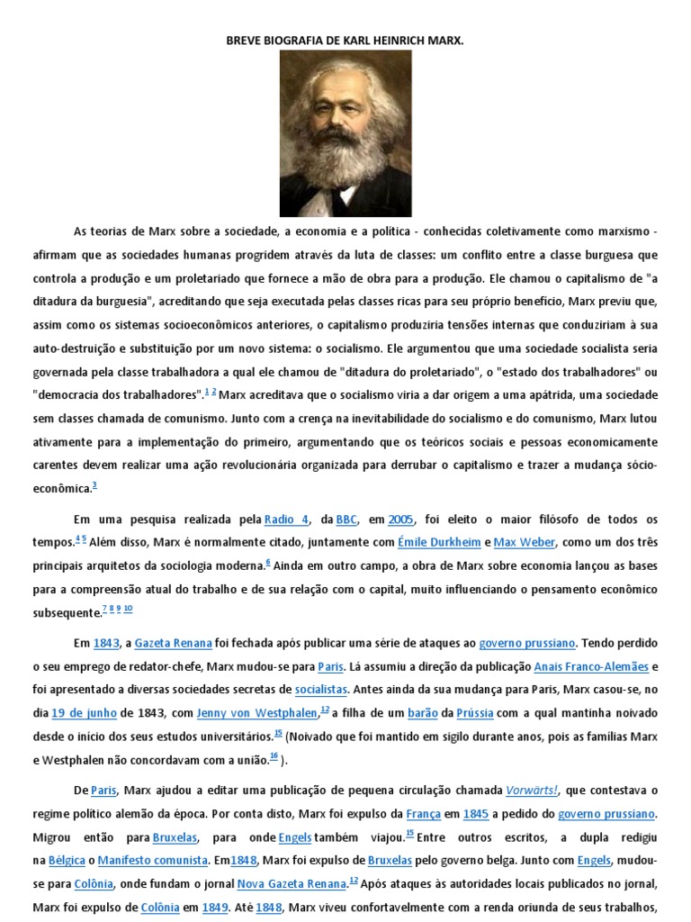 Breve Biografia de Karl Marx