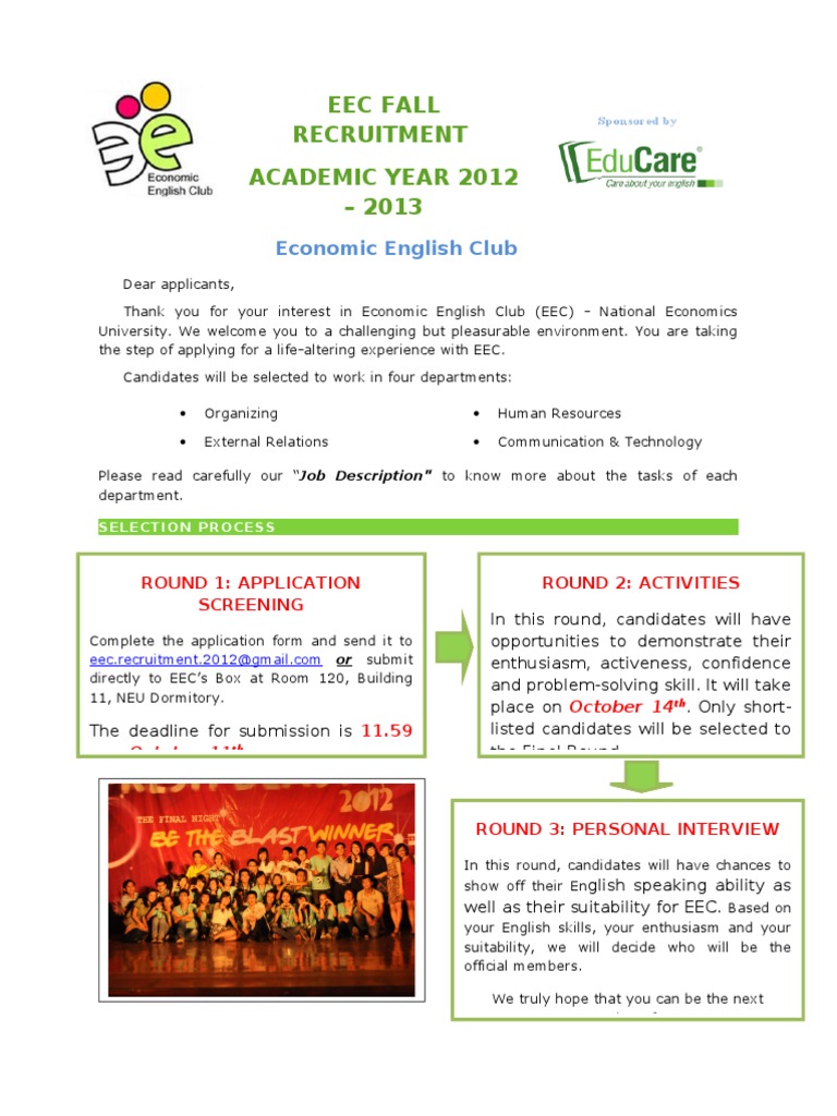 (EEC) Application Form 2012 | PDF | Communication | Cognition