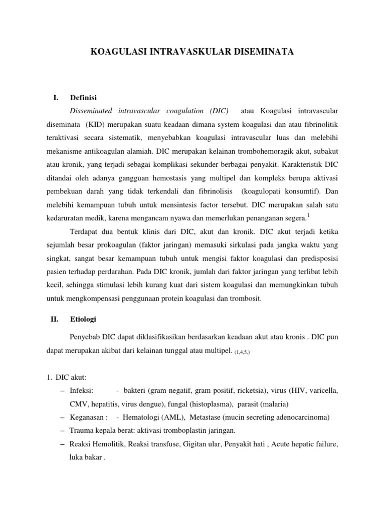 Koagulasi Intravaskular Diseminata | PDF