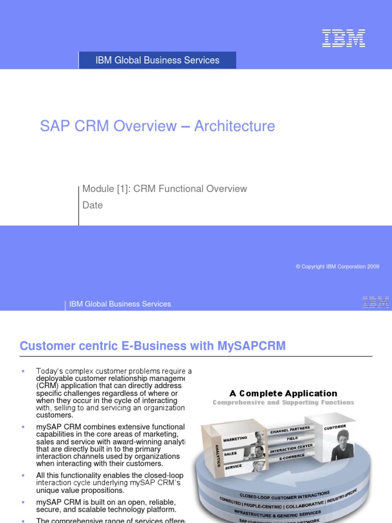 SAP CRM Overview - Architecture: IBM Global Business Services | PDF ...