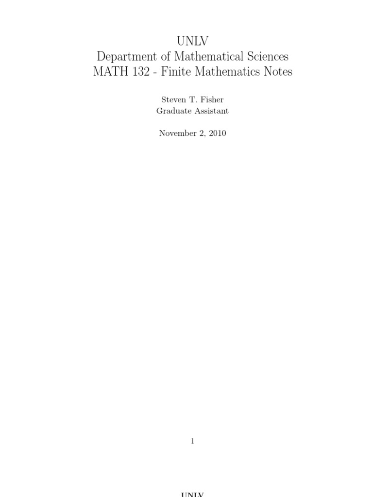 Math 132 Notes | PDF | Matrix (Mathematics) | Linear Programming