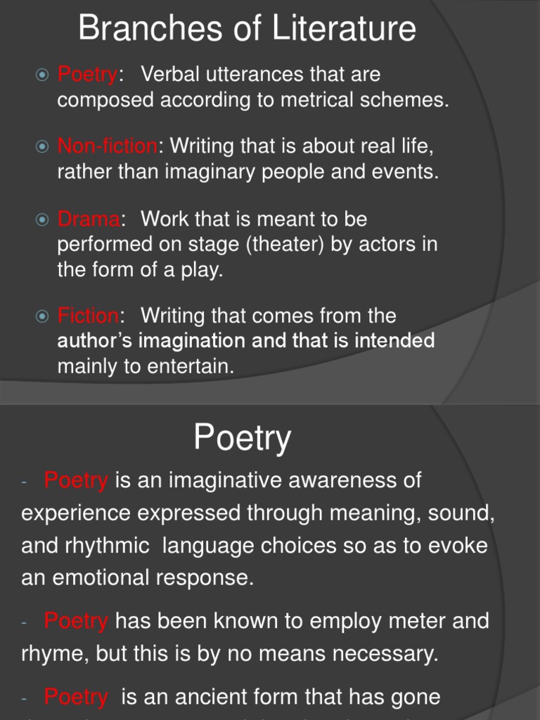 Branches of Literature: Poetry | PDF | English Literature | Ben Jonson