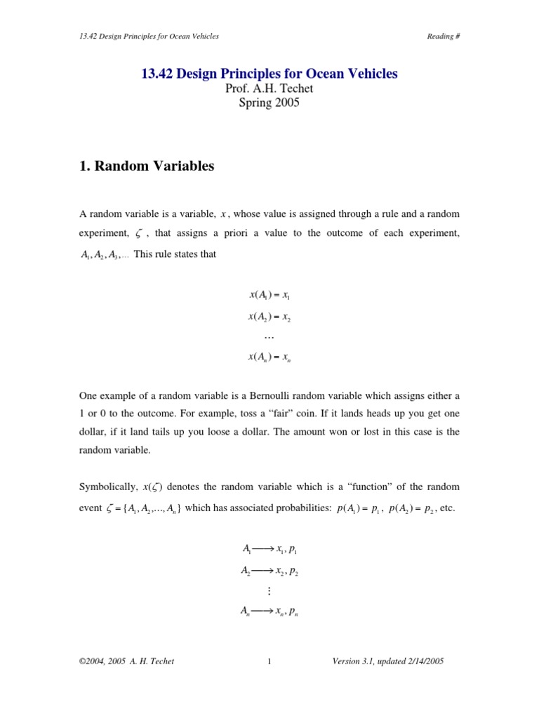 Reading Randomvariables | PDF | Probability Theory | Probability Density Function