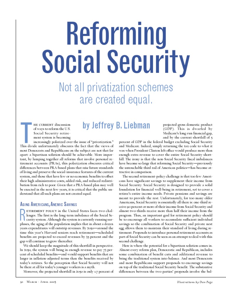 Reforming Social Security: Not All Privatization Schemes Are Created ...