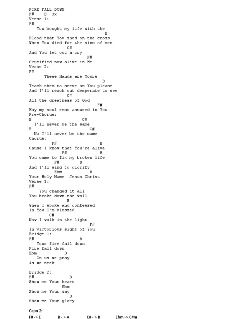 Fire Fall Down | PDF | Song Structure | Crucifixion