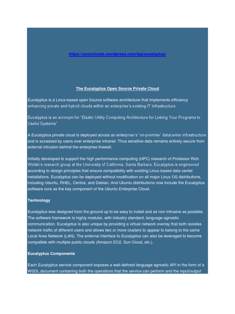 The Eucalyptus Open Source Private Cloud | PDF | Cloud Computing | Application Programming Interface