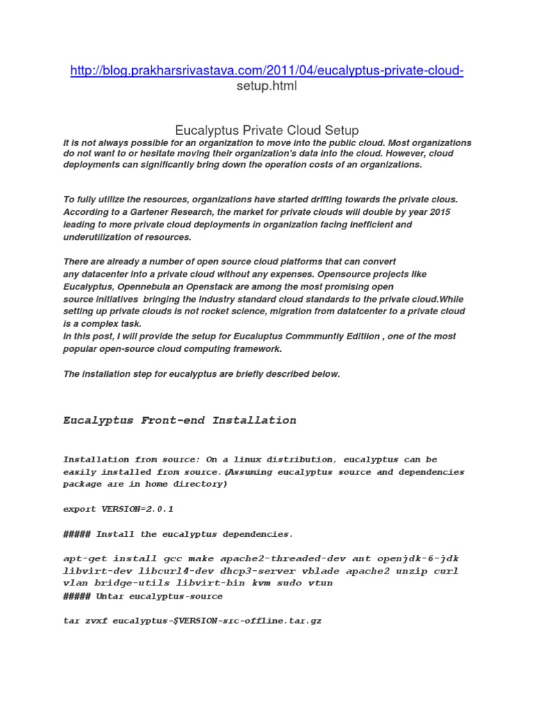 Setup - HTML: Eucalyptus Front-End Installation | PDF | Cloud Computing | Superuser