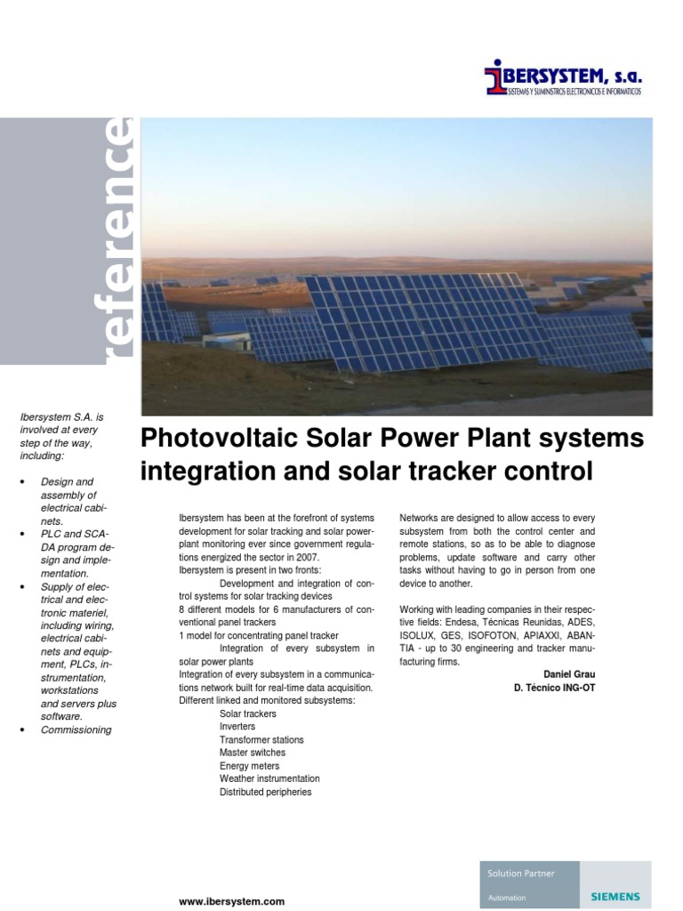 R Ibersystem - Photovoltaic Solar Power Plant Systems Integration and ...
