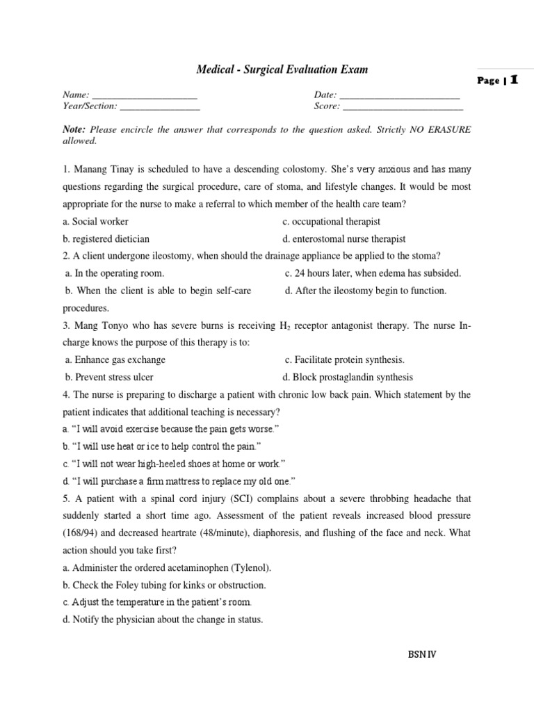 MS Exam Sample | PDF | Heart Failure | Burn