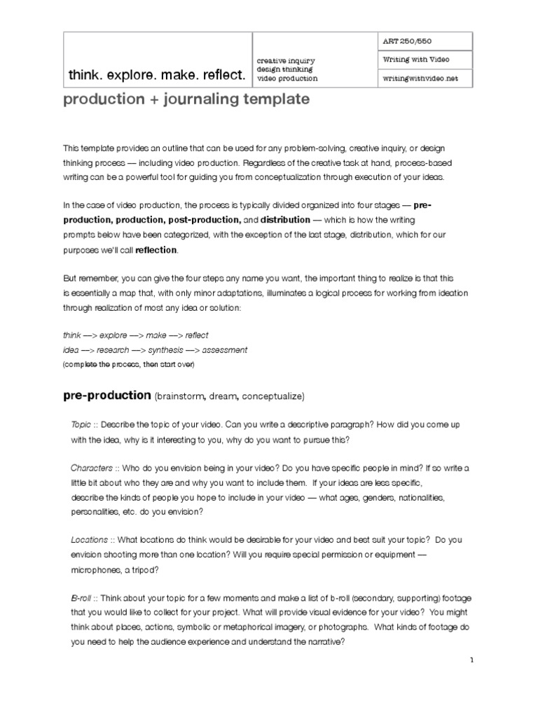Video Production Process Template | PDF | Design Thinking | Communication