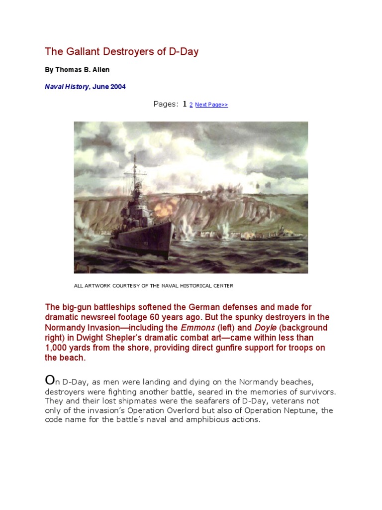 Gallant Destroyers of Dday | PDF | Normandy Landings | Operation Overlord