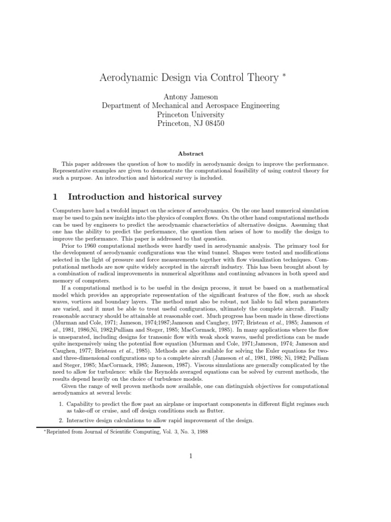 Aerodynamic Design | PDF | Calculus Of Variations | Eigenvalues And Eigenvectors