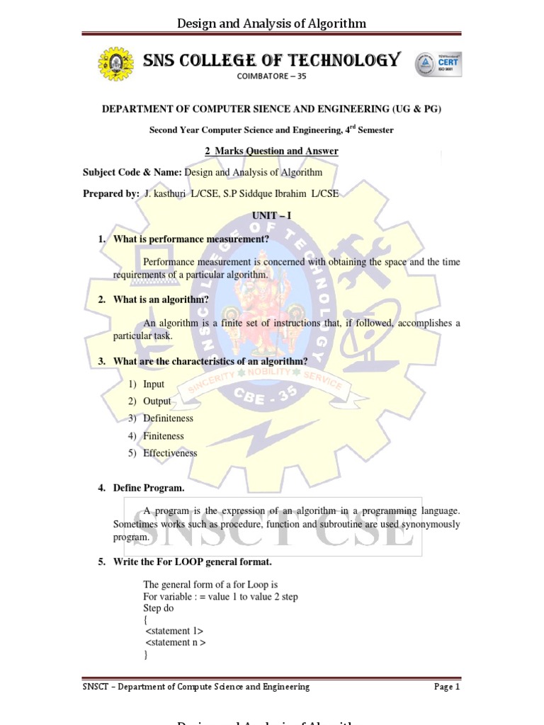 Design and Analysis of Algorithm | PDF | Dynamic Programming | Mathematical Optimization