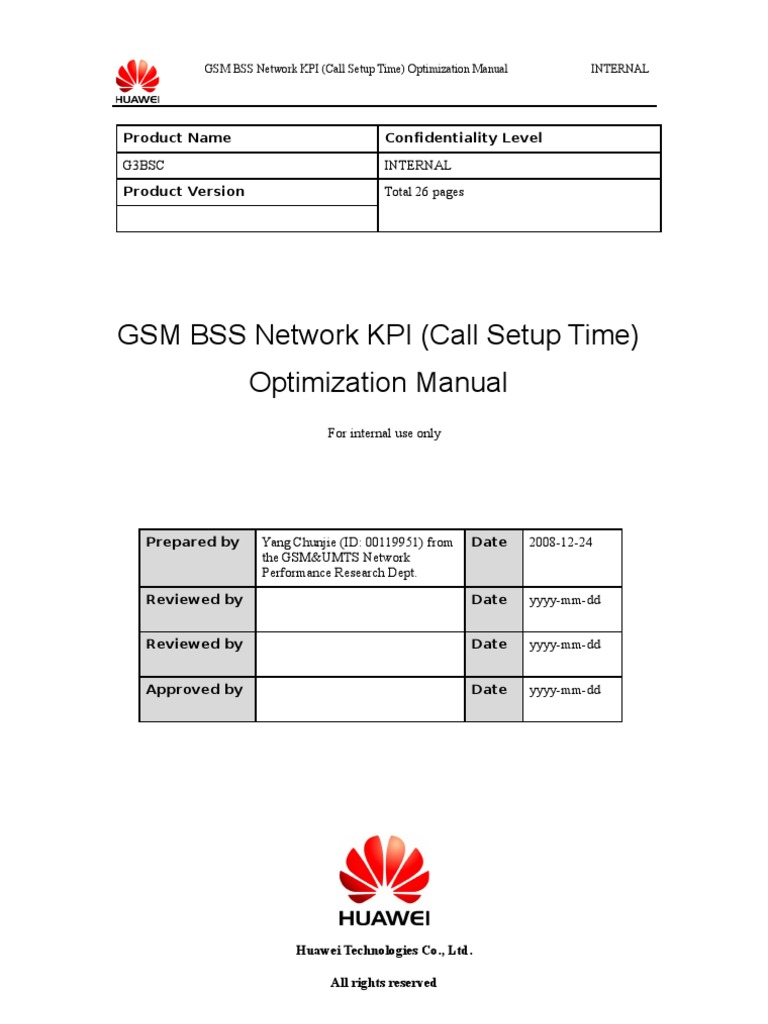 14 GSM BSS Network KPI Call Setup Time Optimization Manual 1 PDF | PDF | Parameter (Computer ...