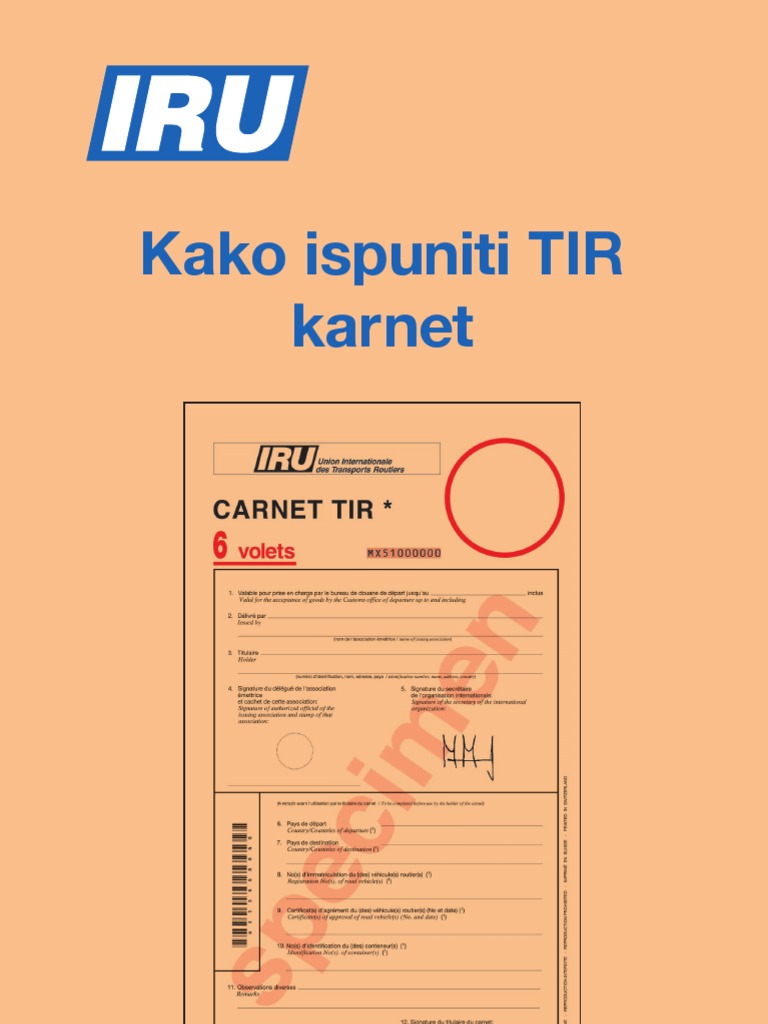 Kako Ispuniti TIR Karnet | PDF