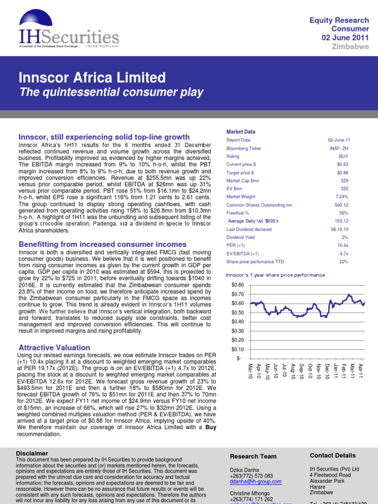 Innscor Africa The Quintessential Consumer Play 02.06.2011 | PDF ...