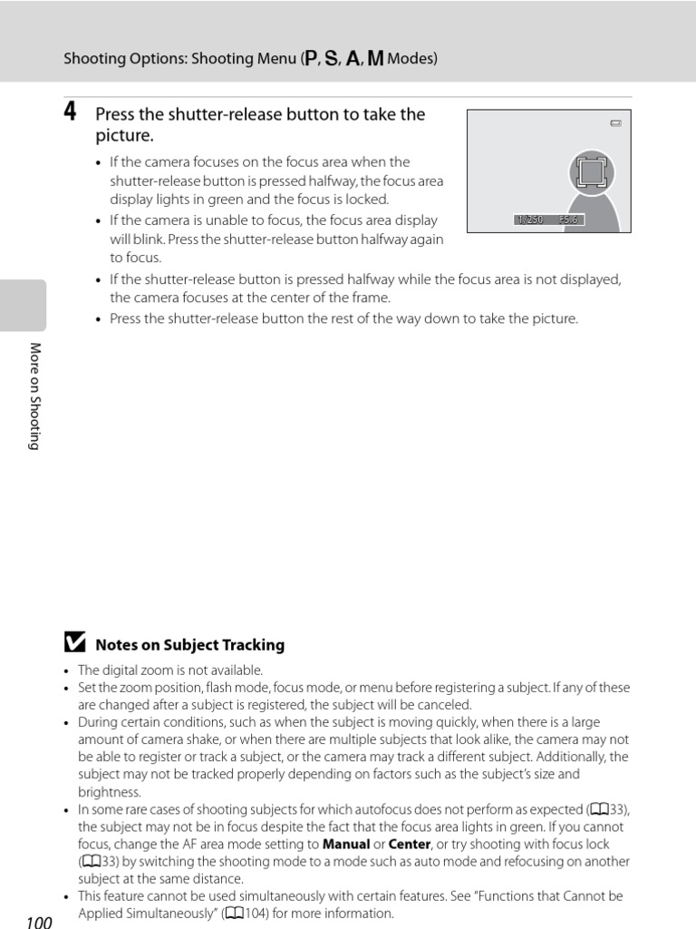 Camera Shooting Menu Guide | PDF