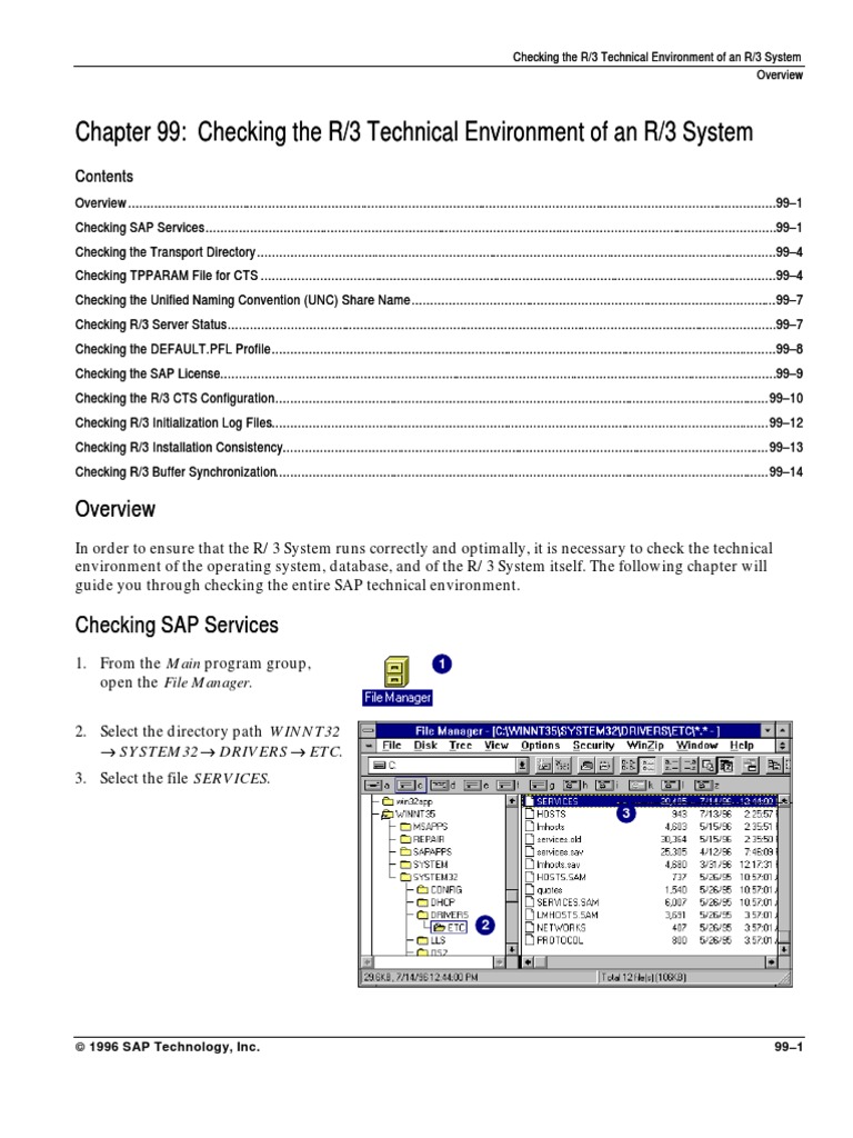 Chapter 99: Checking The R/3 Technical Environment of An R/3 System ...